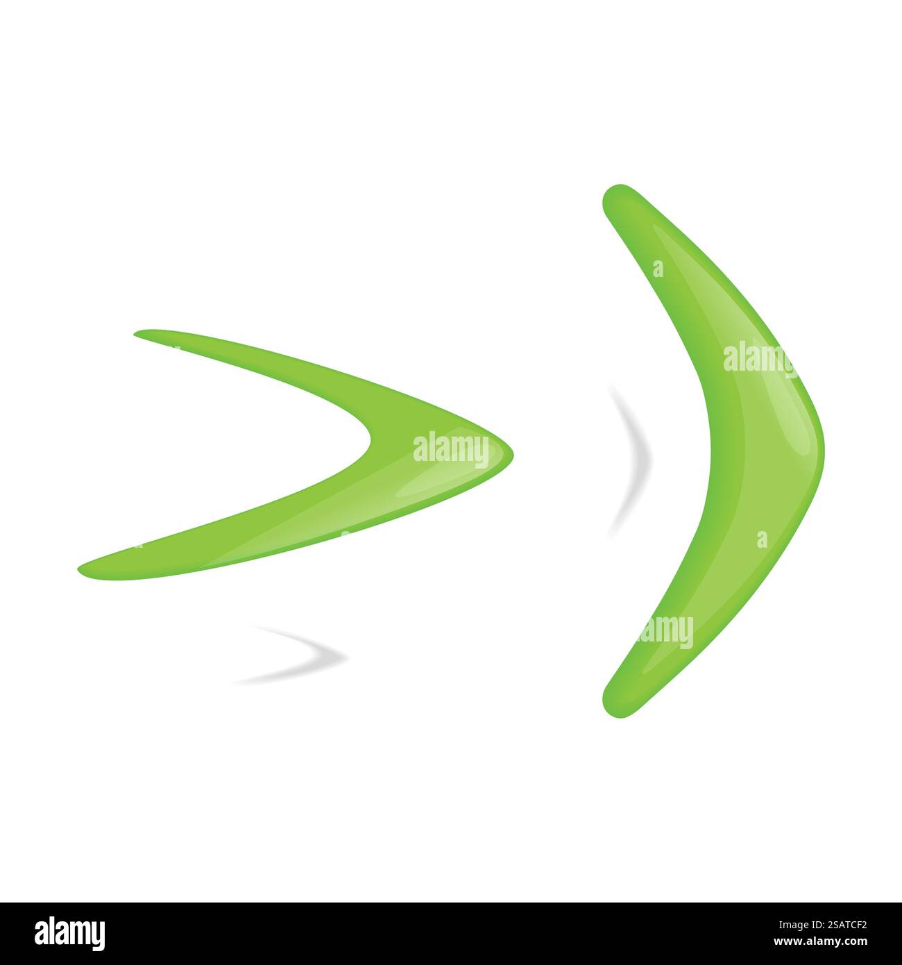 Green color boomerang. Vector illustration.. Green color boomerang ...