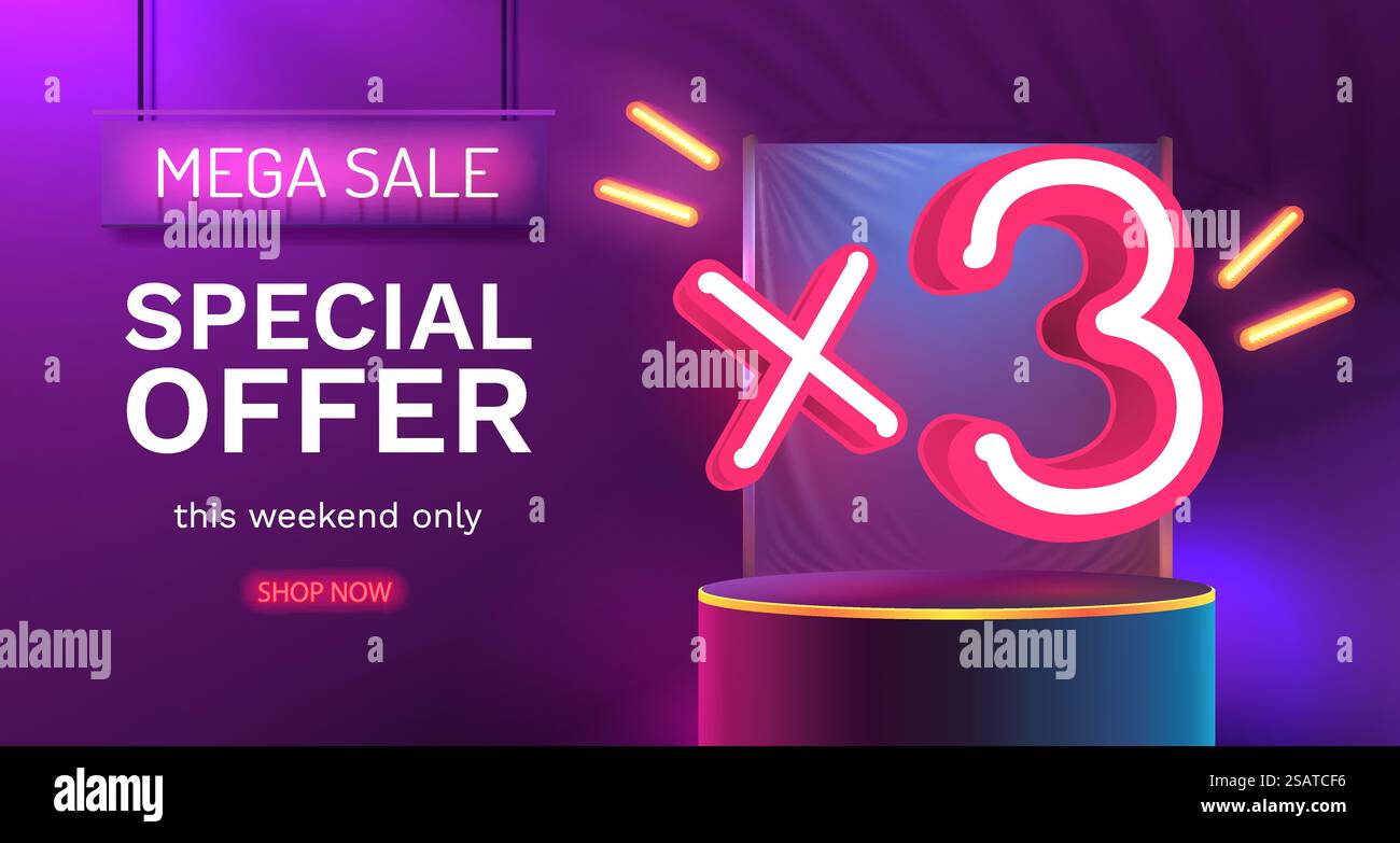 3x winner banner, promotion flyer, prize label. Vector. 3x winner ...