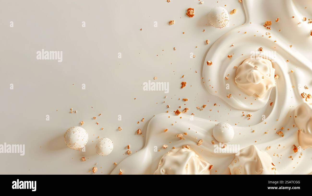 This image showcases a 3D of a delectable melting ice cream scoop,with ...