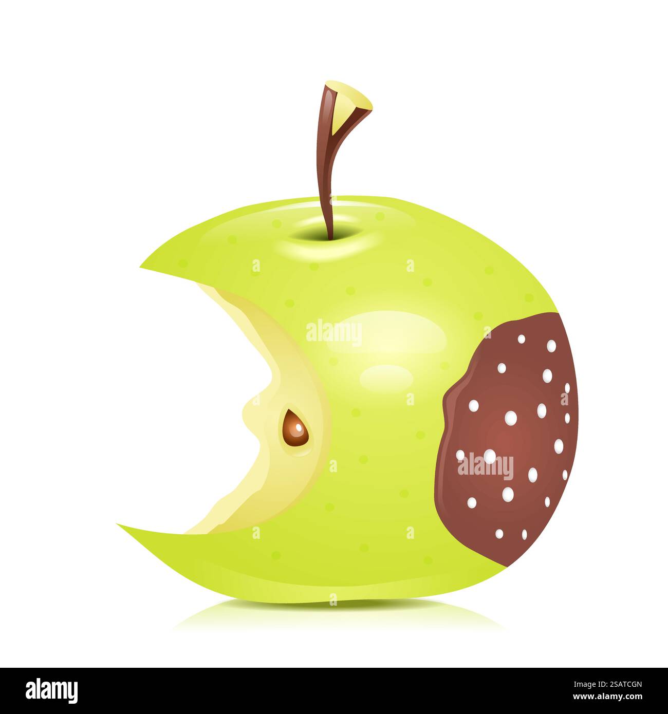 Eated rotten apple. Vector illustration.. Eated rotten apple Stock ...
