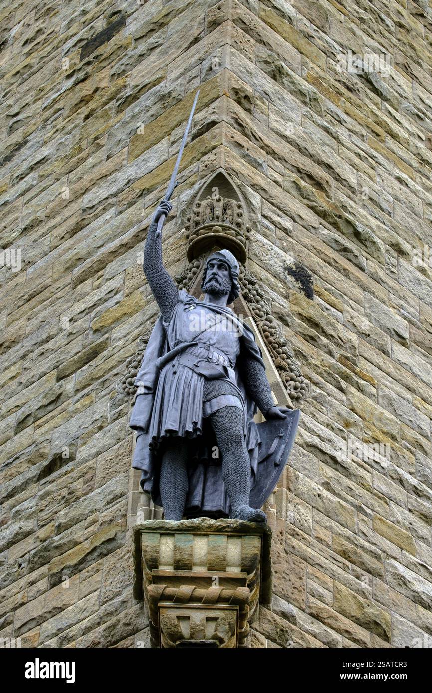 Statue of Scottish national hero William Wallace at the National Wallace Memorial, Stirling ...
