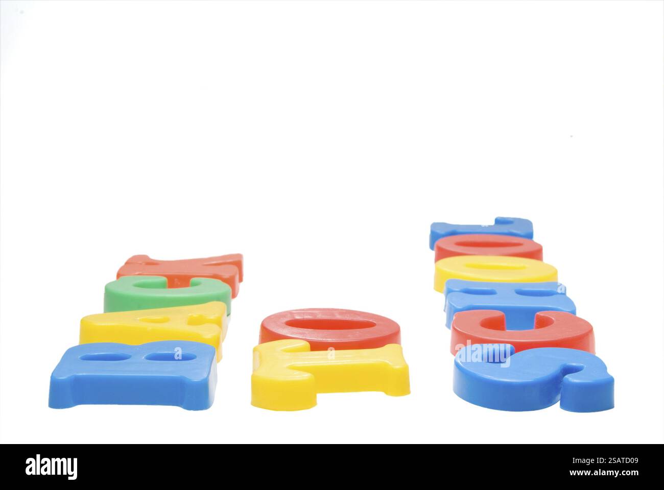 Magnetic letters spelling out the words Back to School Stock Photo - Alamy