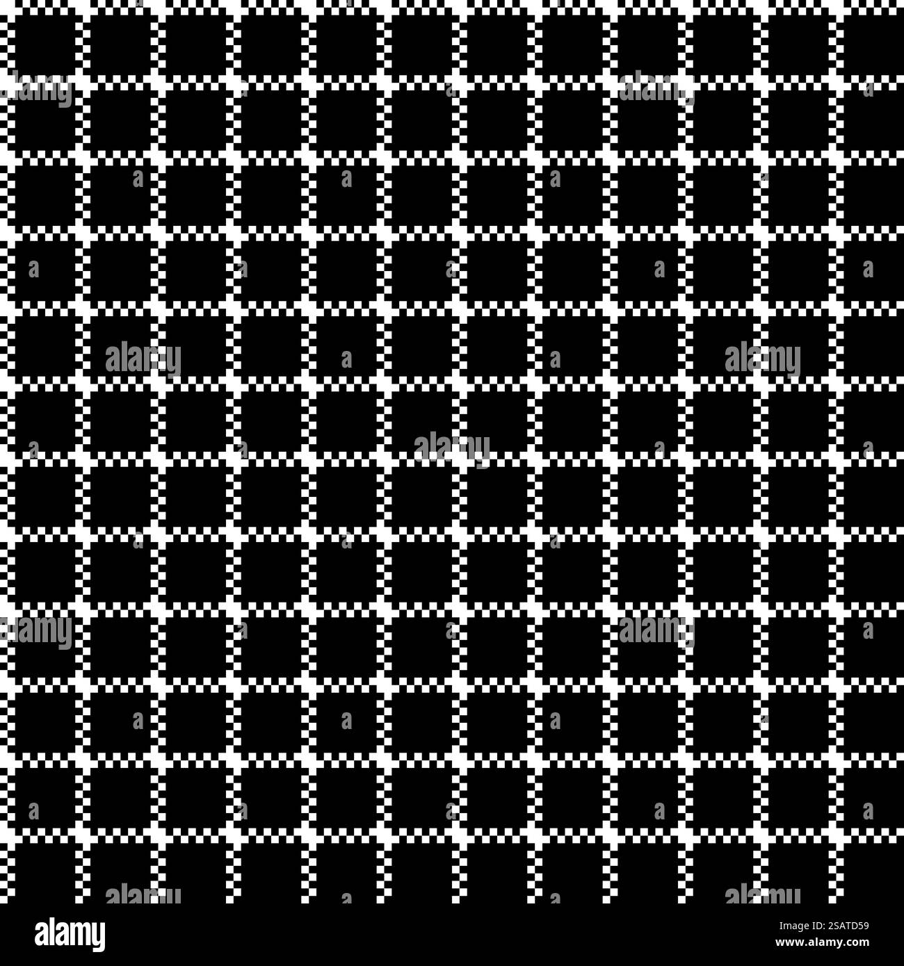 Mesh pixel ornament black seamless pattern. Vector illustration.. Mesh ...