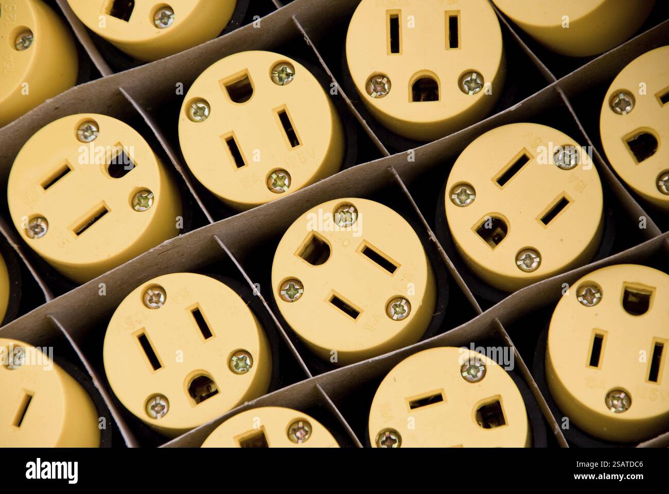 A box of brand new electrical plugs Stock Photo - Alamy