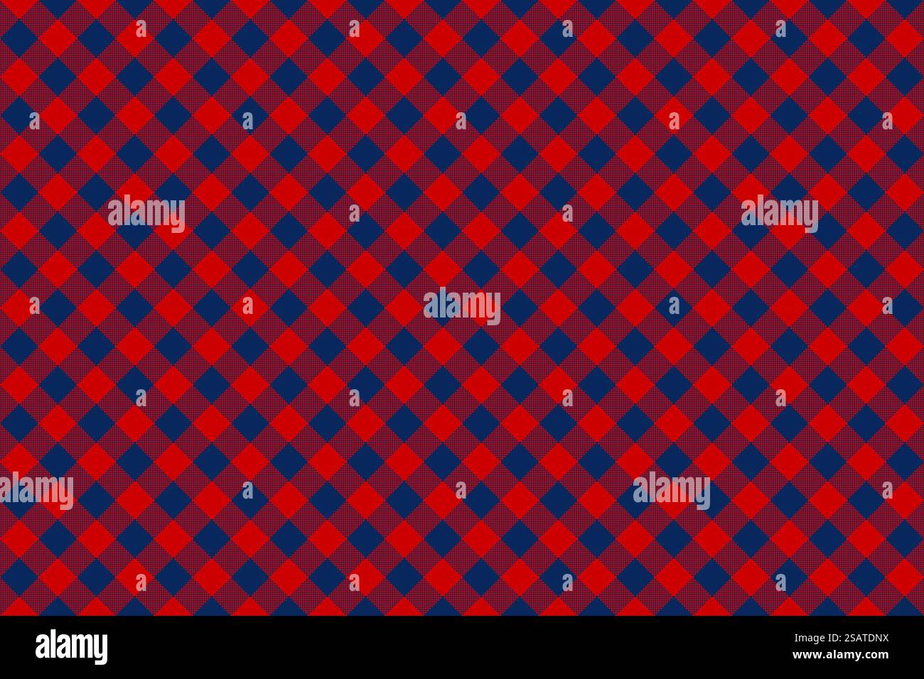 Blue red check diagonal seamless background. Vector illustration.. Blue ...