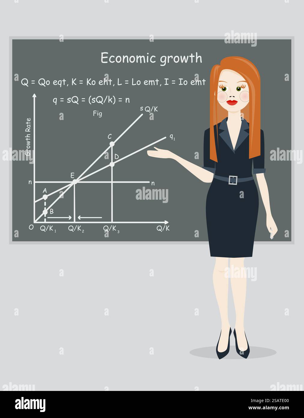 business woman presentation economic growth. vector illustration. business woman presentation ...