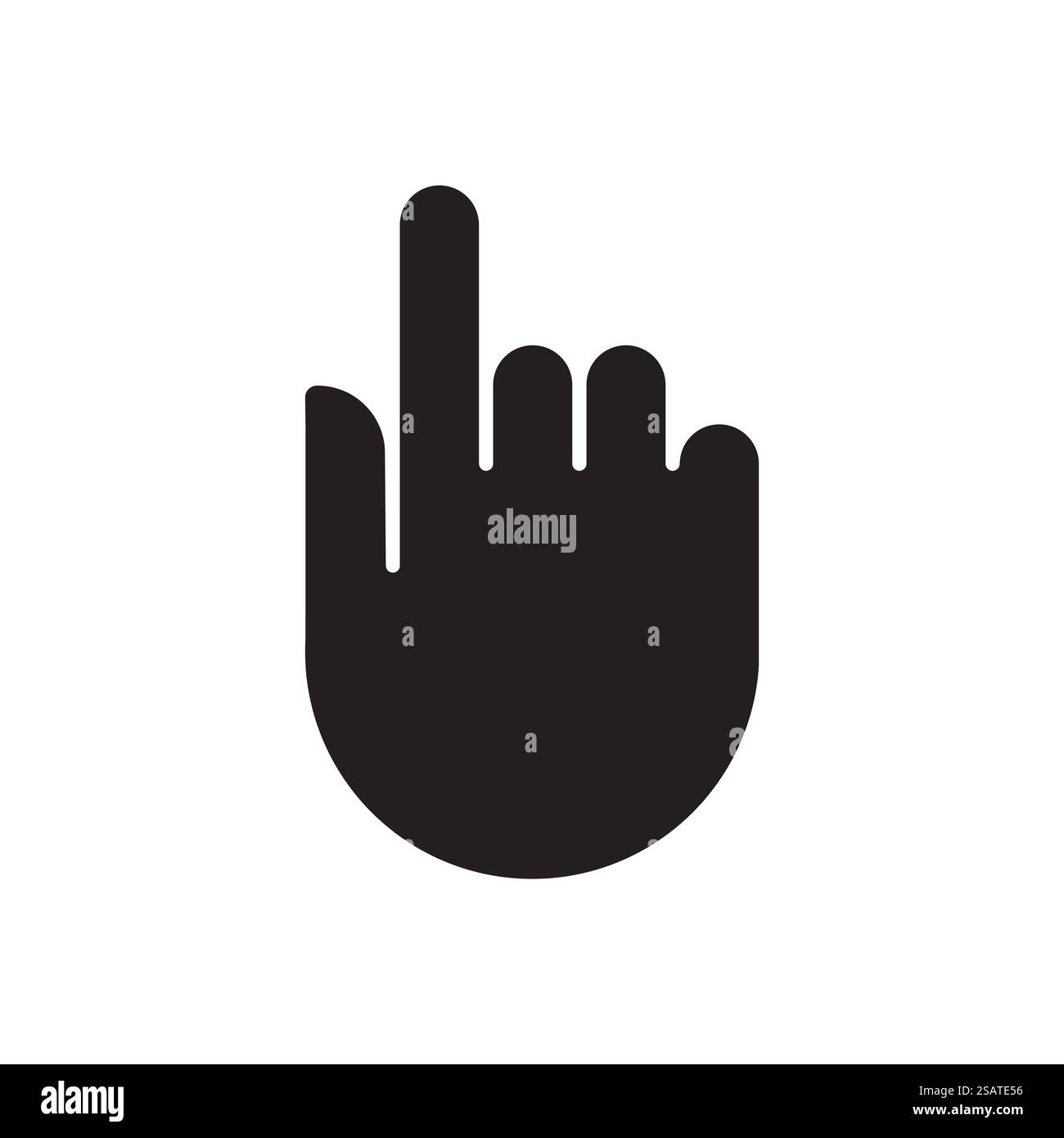 Human hand silhouette finger arrow icon. Vector illustration.. Human ...