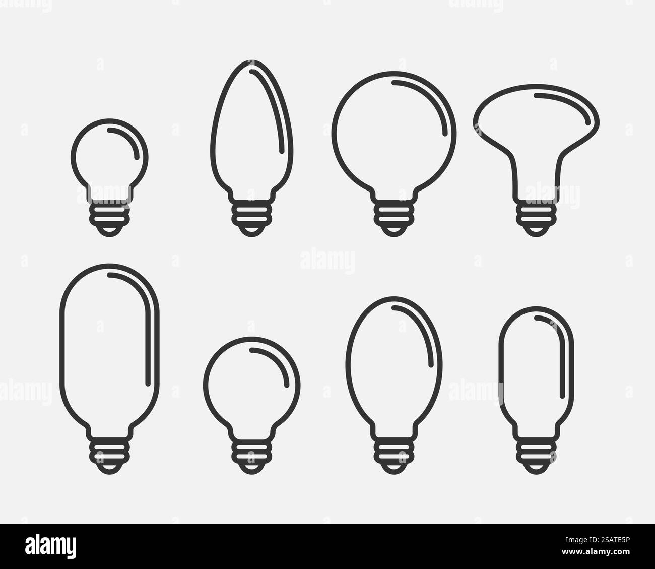 Light bulb icon vector. Llightbulb idea logo concept. Set lamps ...