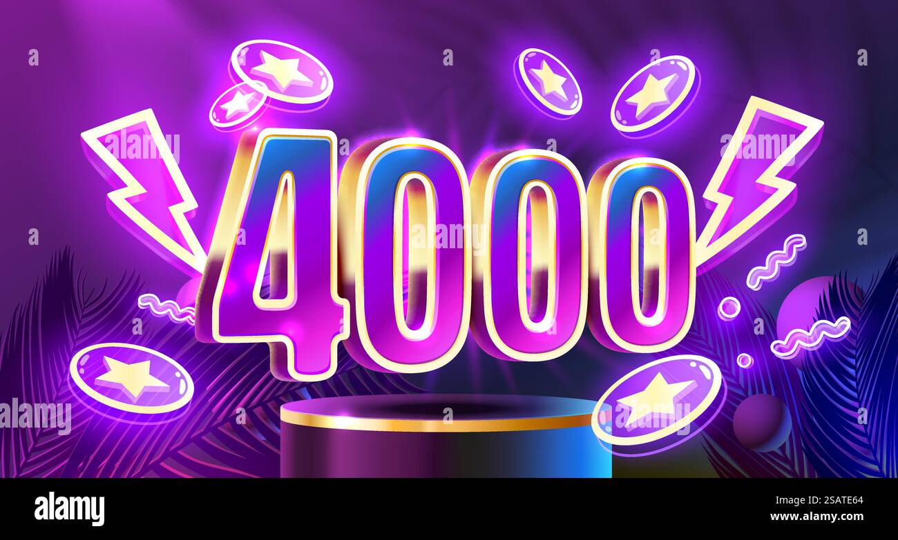 Free coins 4000, promo flyer poster, banner game play. Vector. Free ...