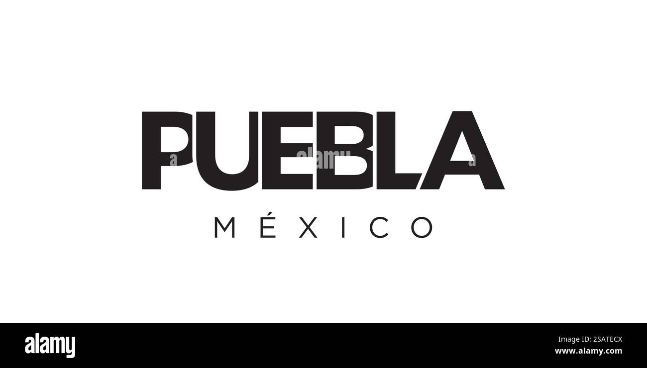 Puebla in the Mexico emblem for print and web. Design features ...