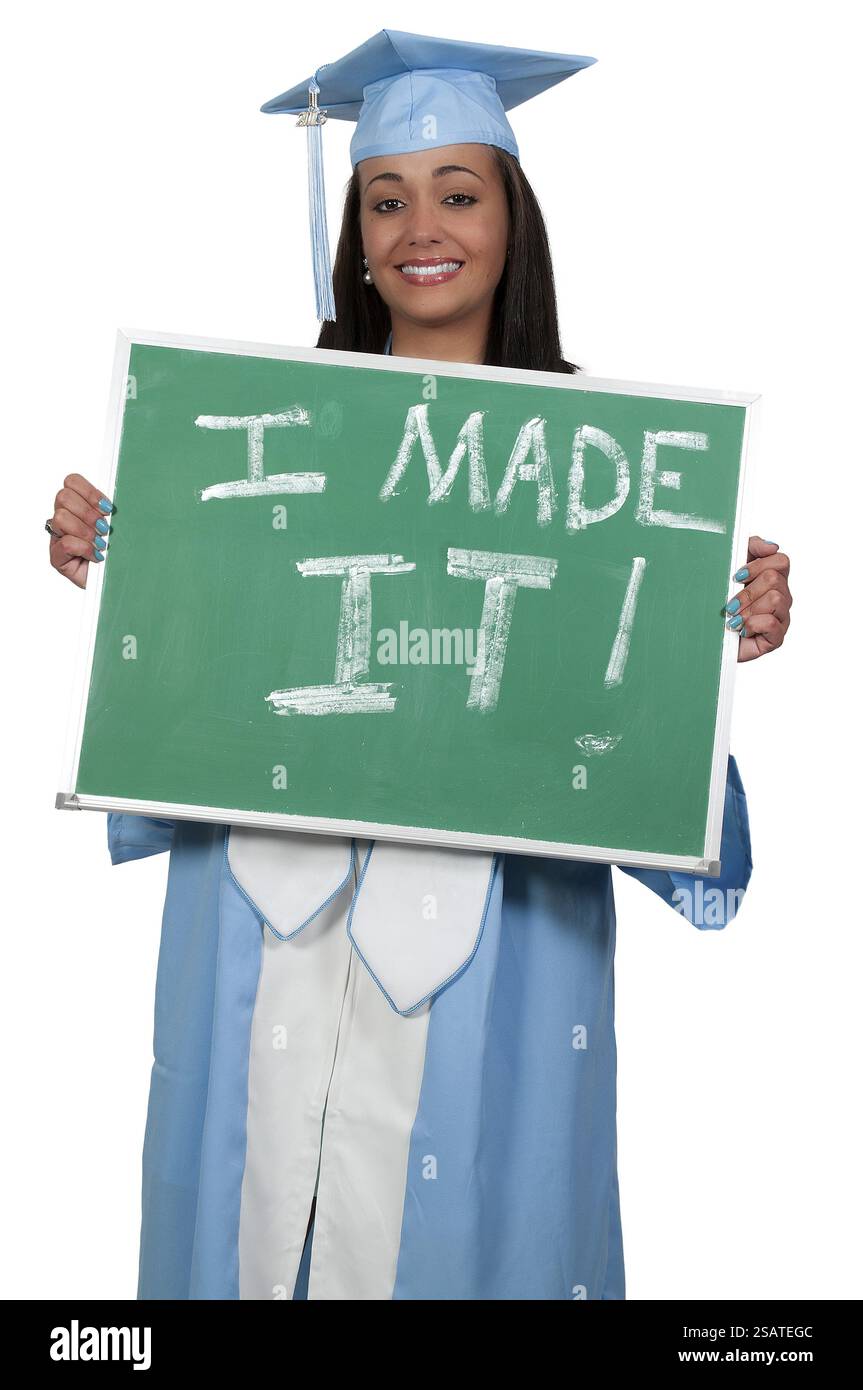Young black african American woman in her graduation robes Stock Photo ...