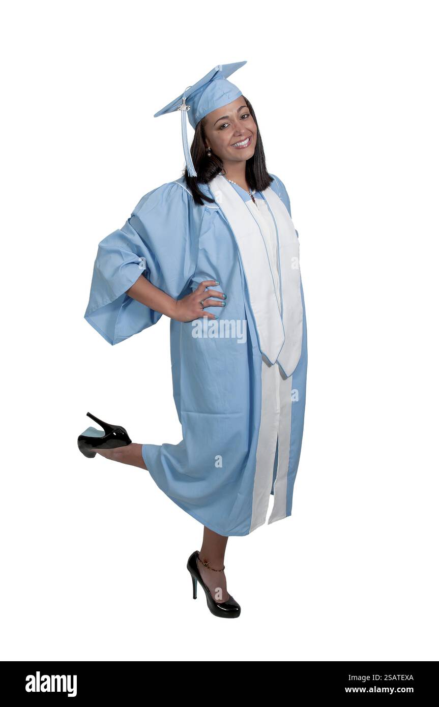Young black african American woman in her graduation robes Stock Photo ...