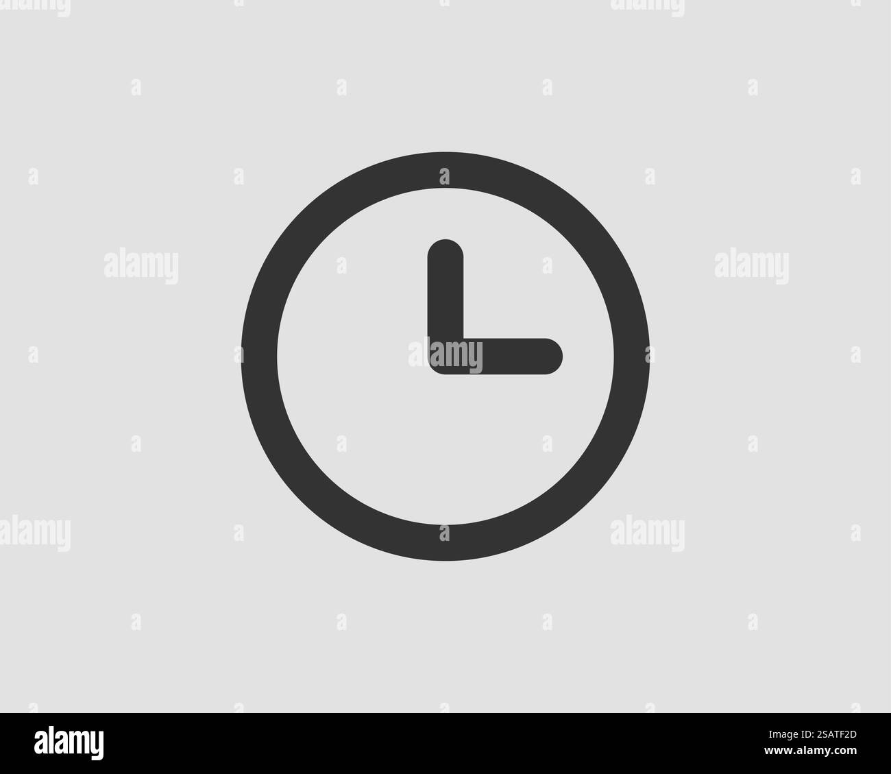 Clock icon vector. Flat design element watch isolated on white ...
