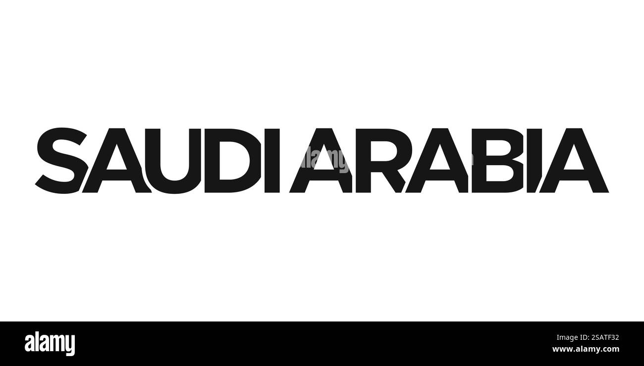 Saudi Arabia emblem for print and web. Design features geometric style ...