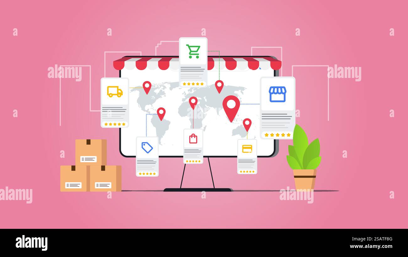 Online shopping discounts Stock Vector Images - Alamy