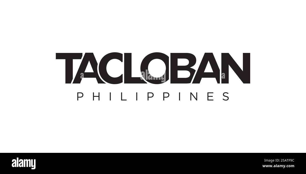 Tacloban in the Philippines emblem for print and web. Design features ...
