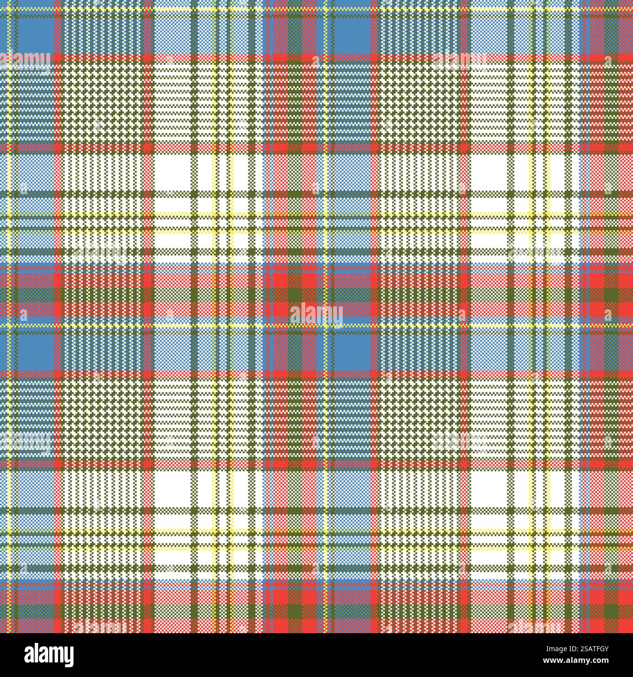 Plaid fabric texture square pixels shirt seamless pattern. Vector ...