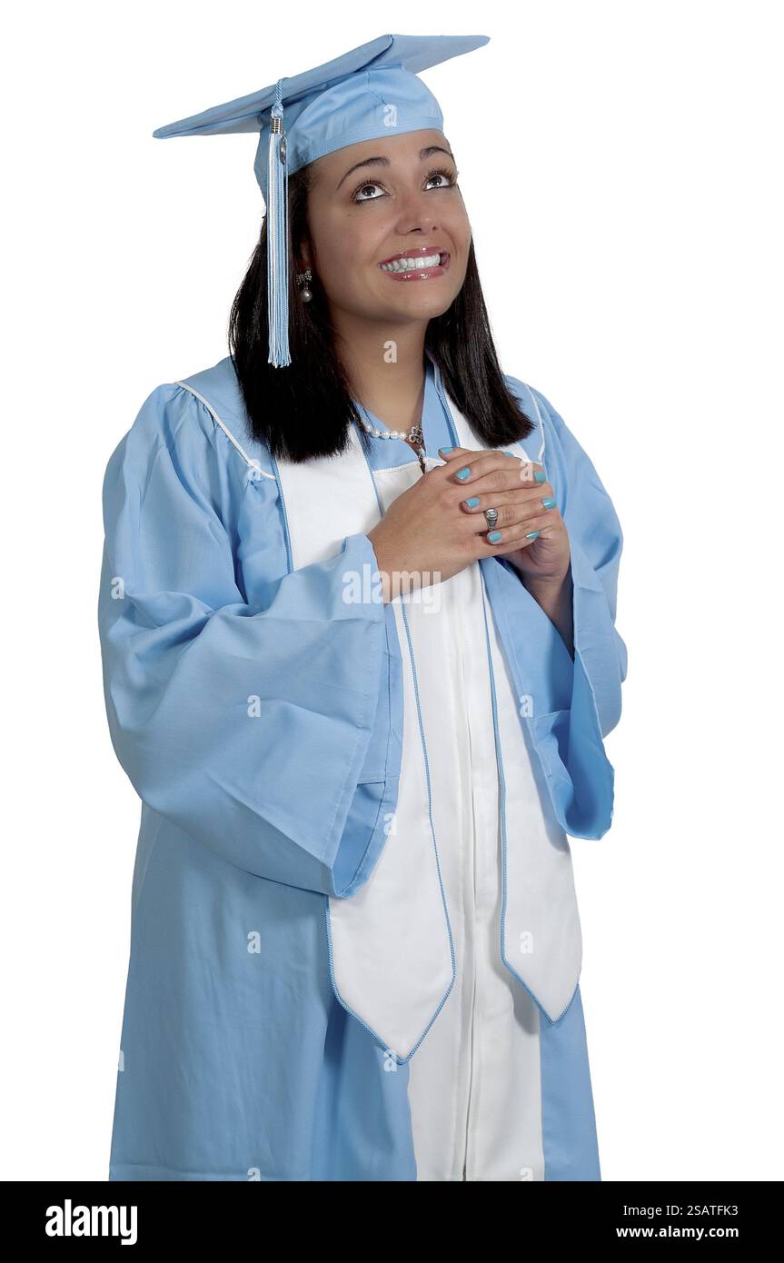 Young black african American woman in her graduation robes Stock Photo ...