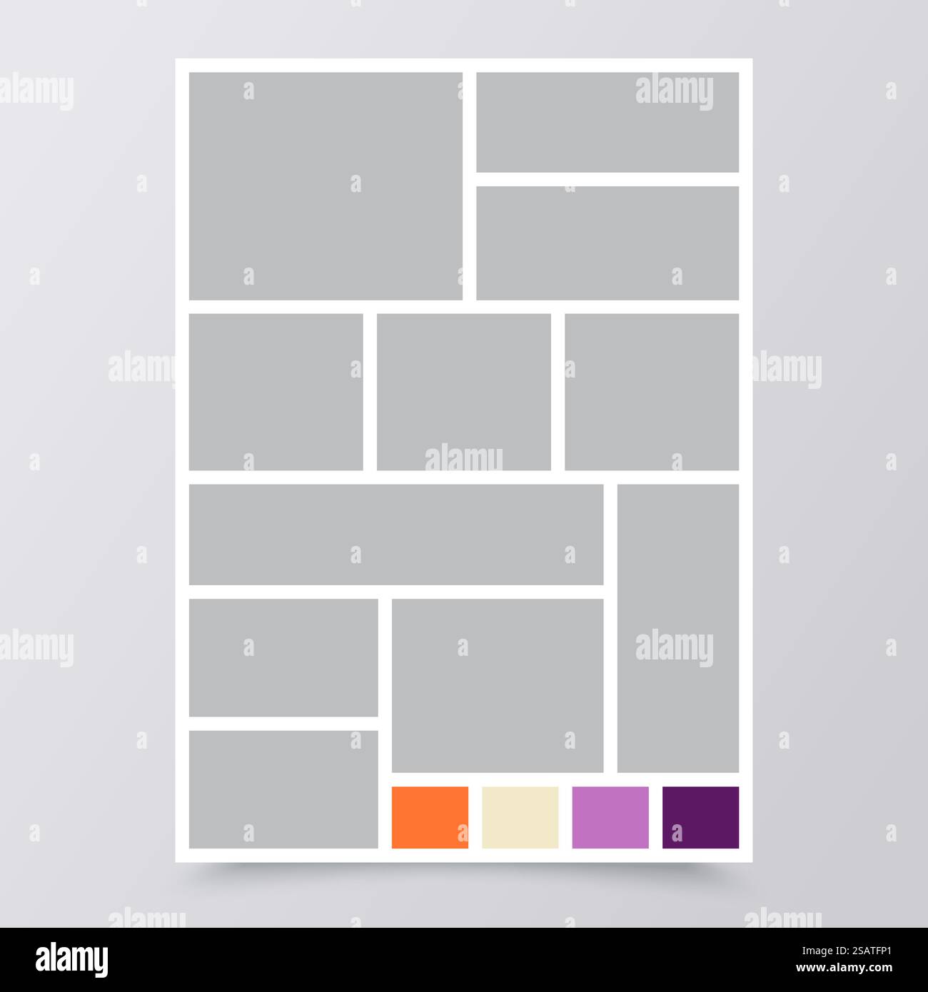 Photo collage grid. Moodboard template. Mood board background. Mosaic ...