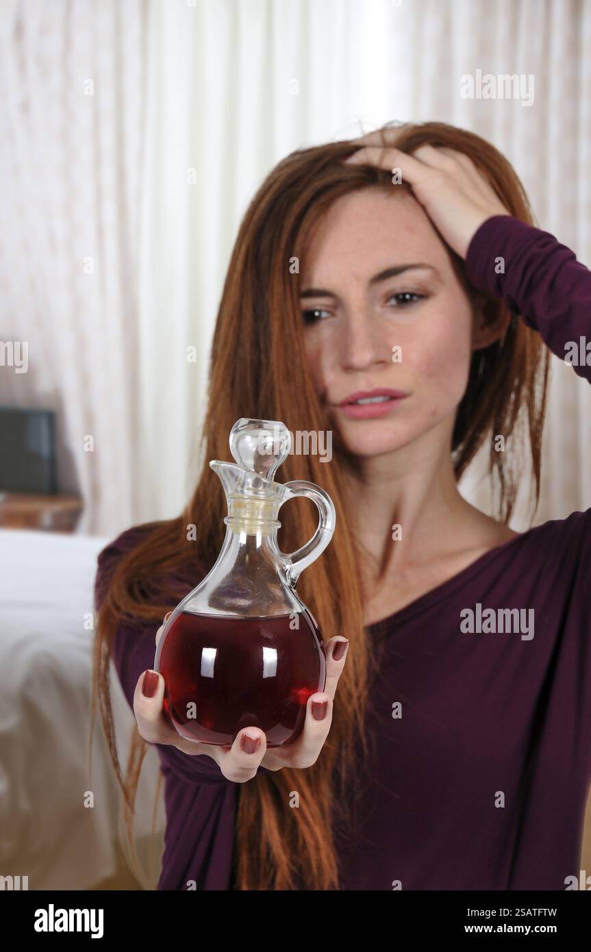 Woman recovering alcoholic struggling with addiction Stock Photo - Alamy