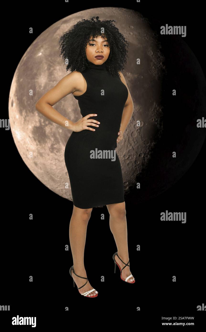 Beautiful young attractive teenage black woman modeling a pose Stock ...