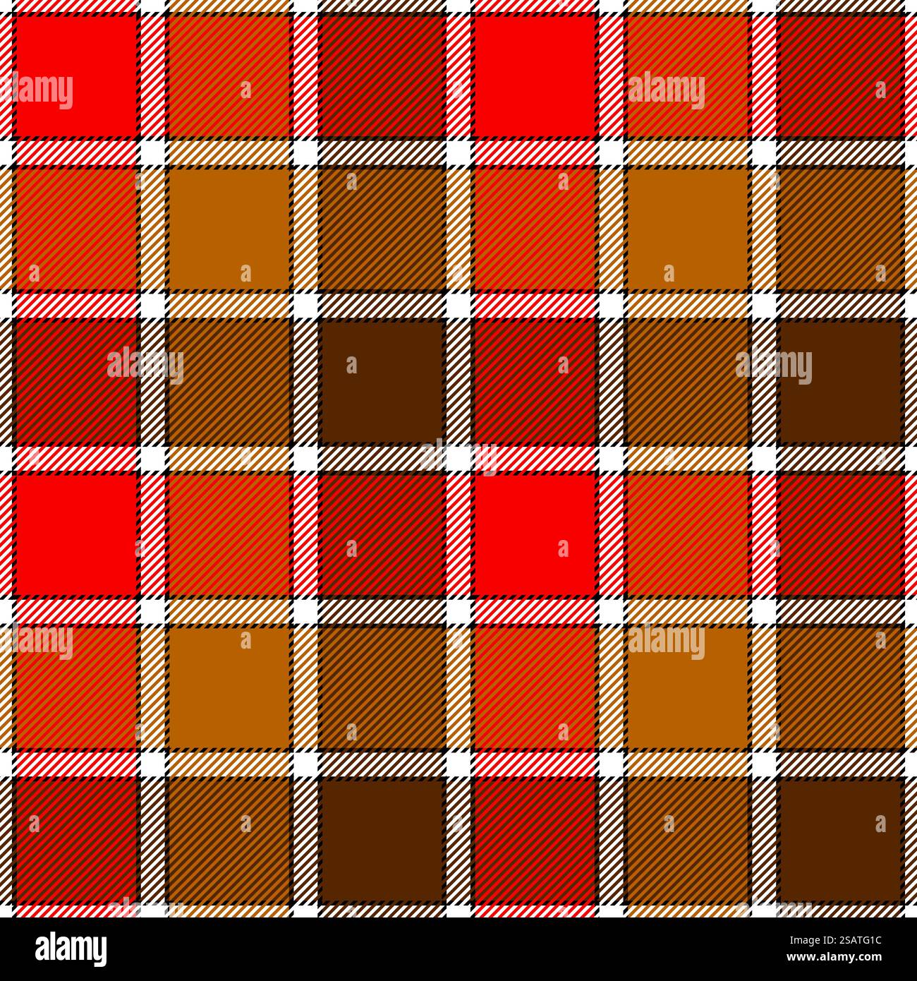Red autumn check plaid seamless pattern. Vector illustration. Flat ...