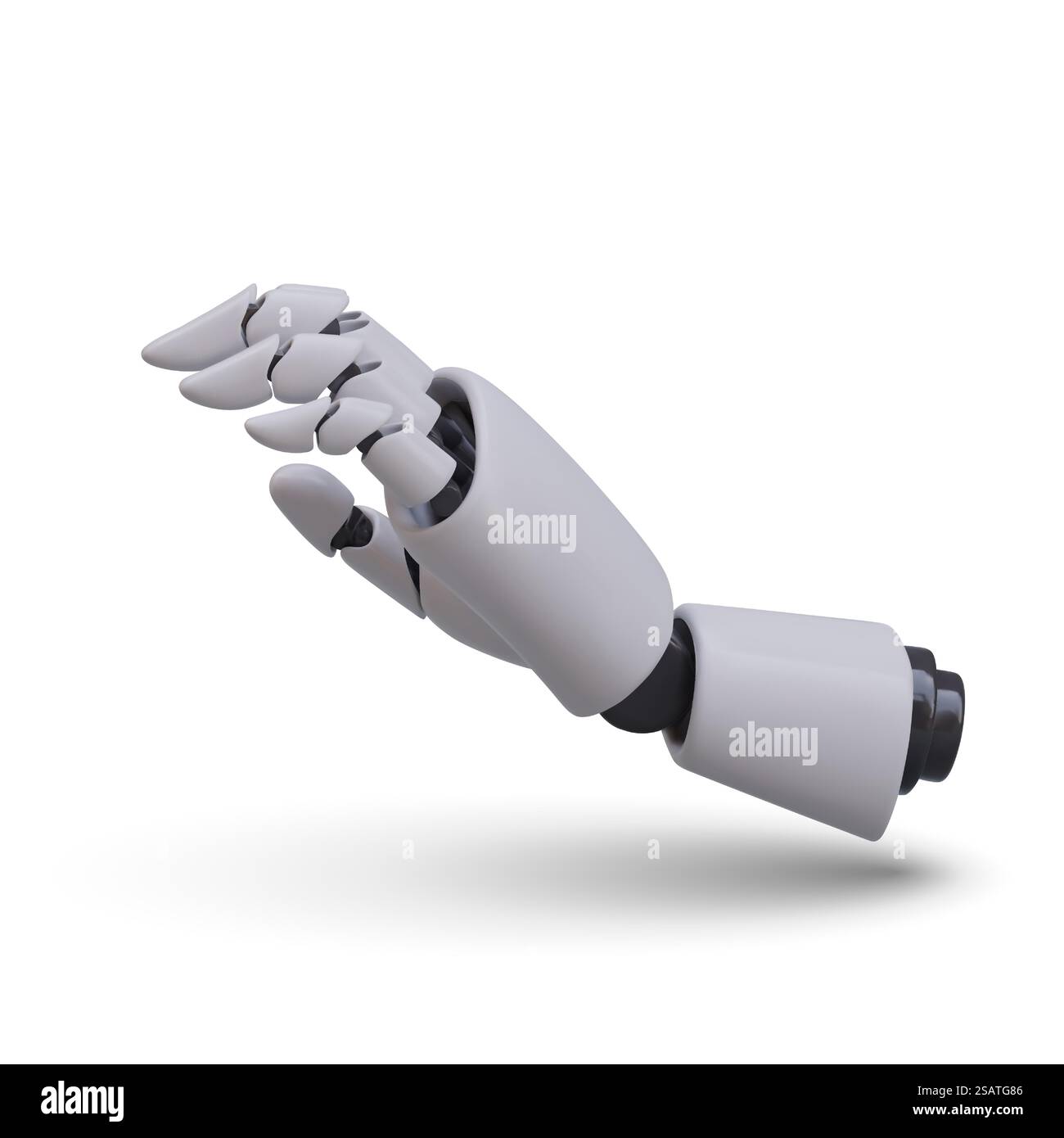 Realistic bionic prosthesis. Mechanical hand. Robotic palm with ...