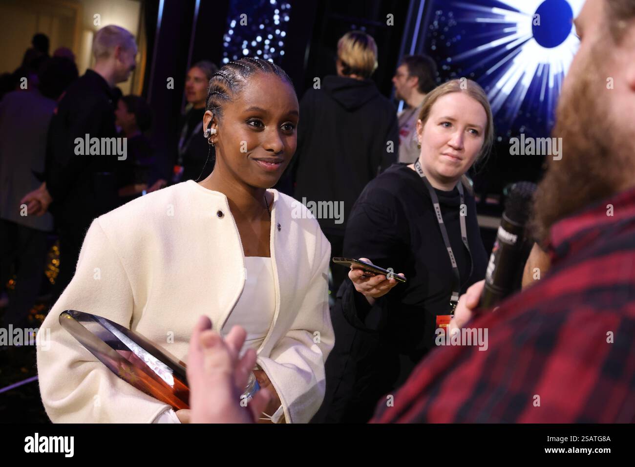 Saba Lykke Oehlenschlæger, aka SABA, reacts at the end of the Dansk ...
