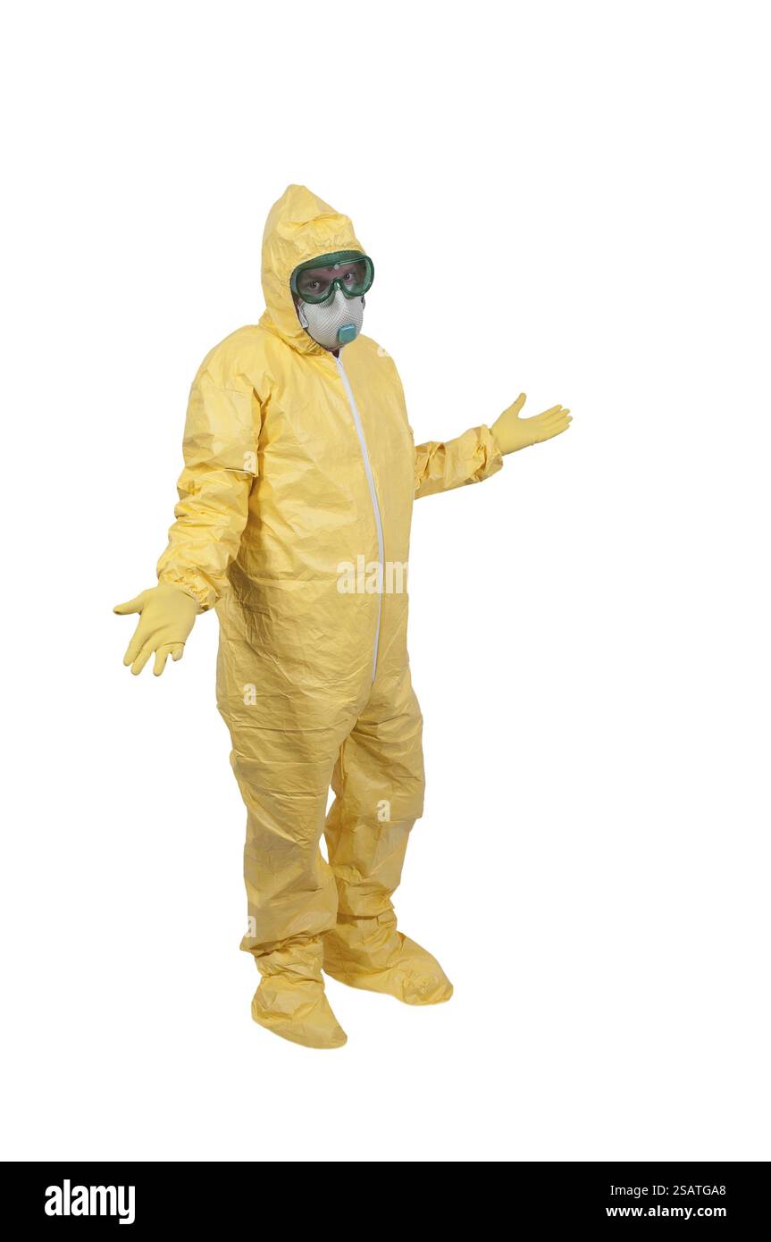 Man wearing a hazmat suit in the face of infectious disease Stock Photo ...