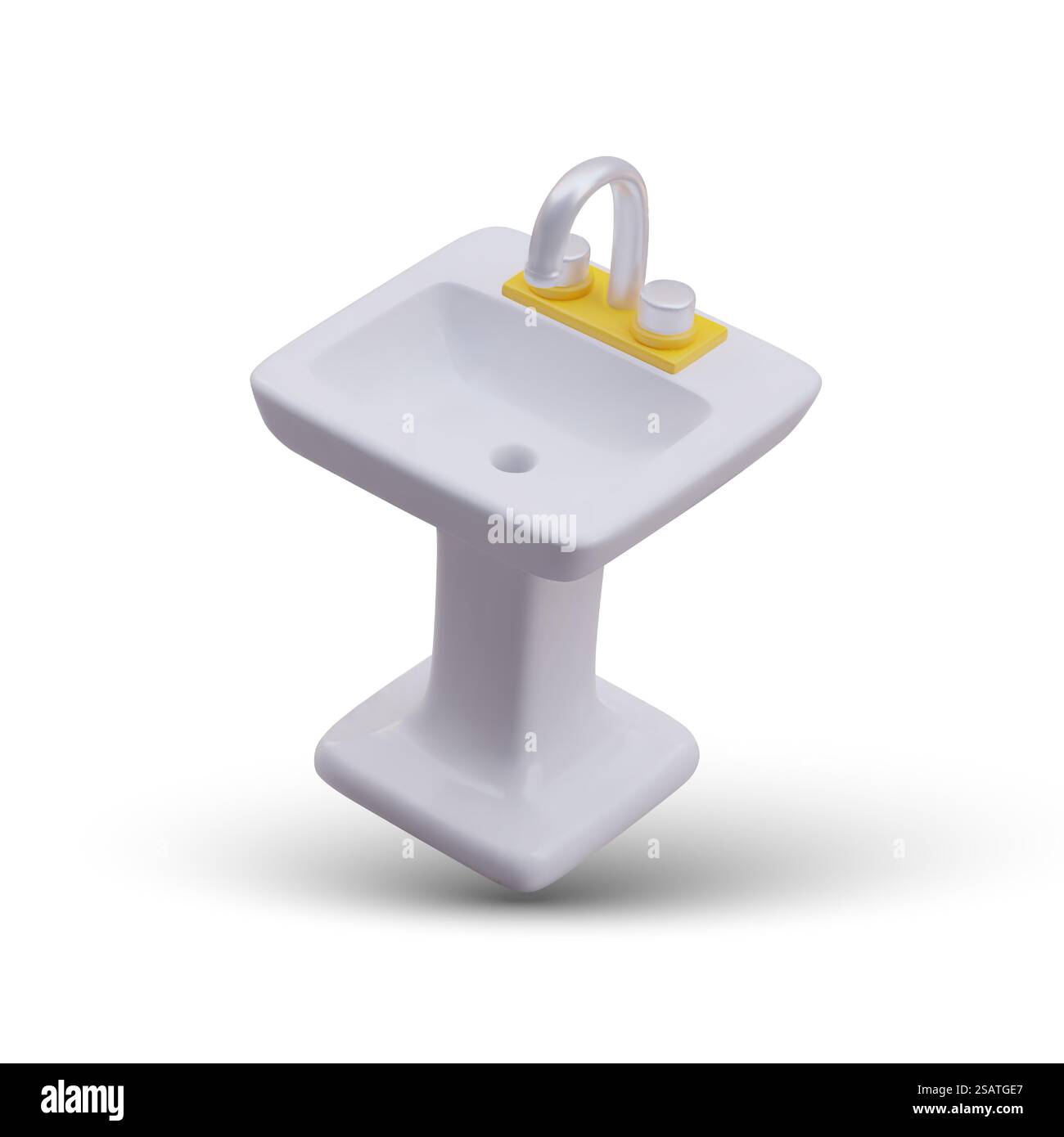 Realistic model of wash basin in realistic style. 3d home concept ...