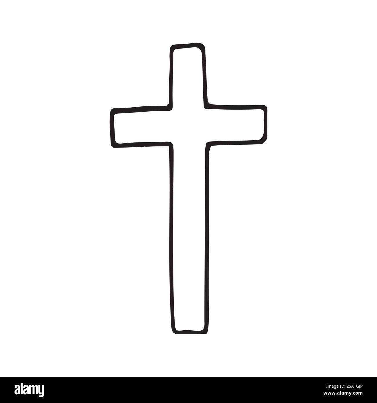 Vector hand drawn sketch doodle outline cross isolated on white ...