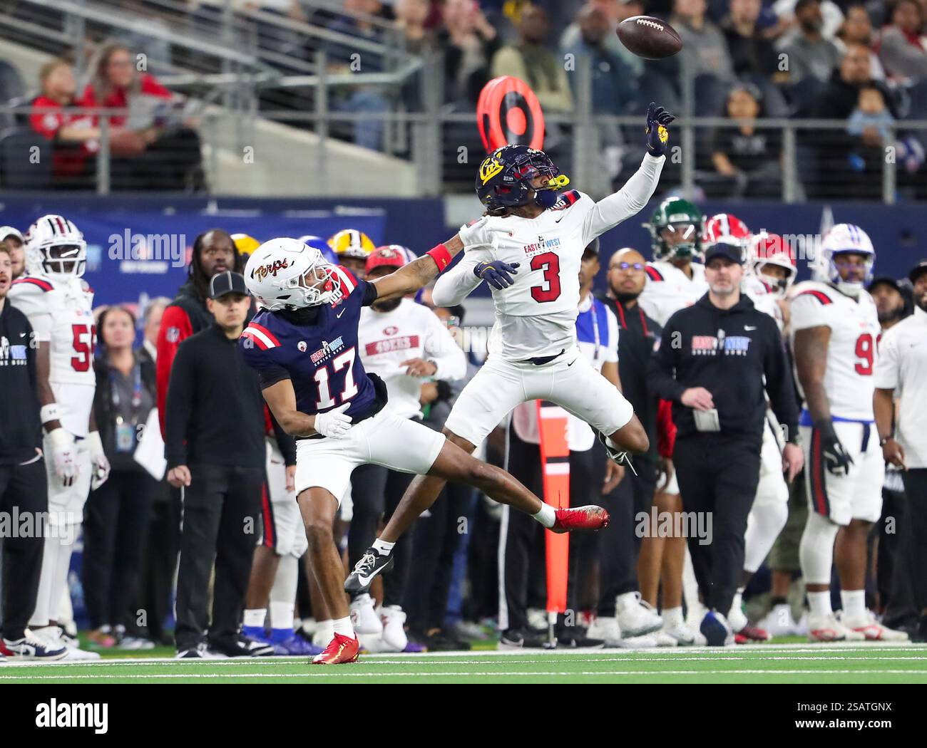 Arlington, Texas, USA. 30th Jan, 2025. West defender NOHL WILLIAMS (3 ...