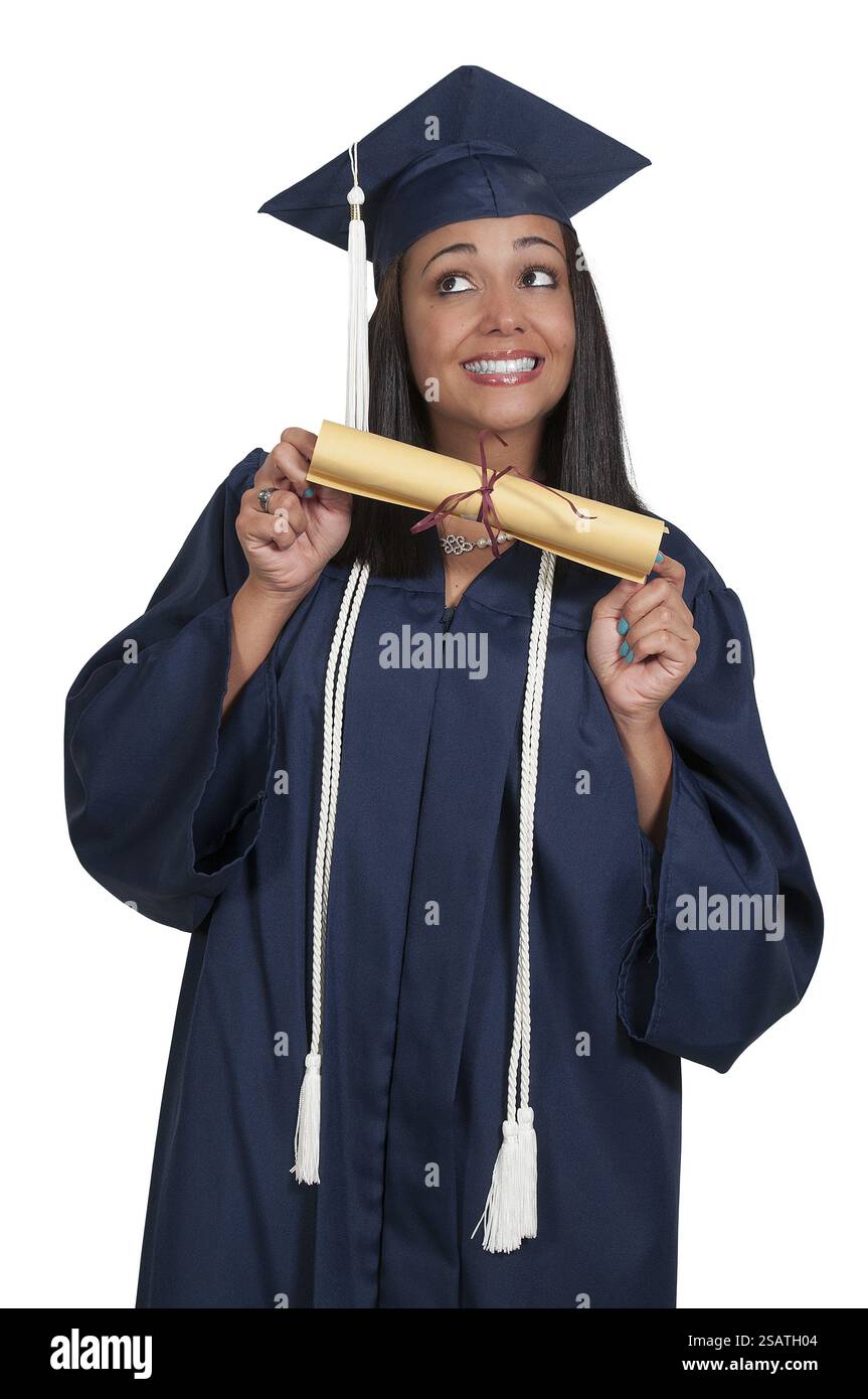 Young black african American woman in her graduation robes Stock Photo ...