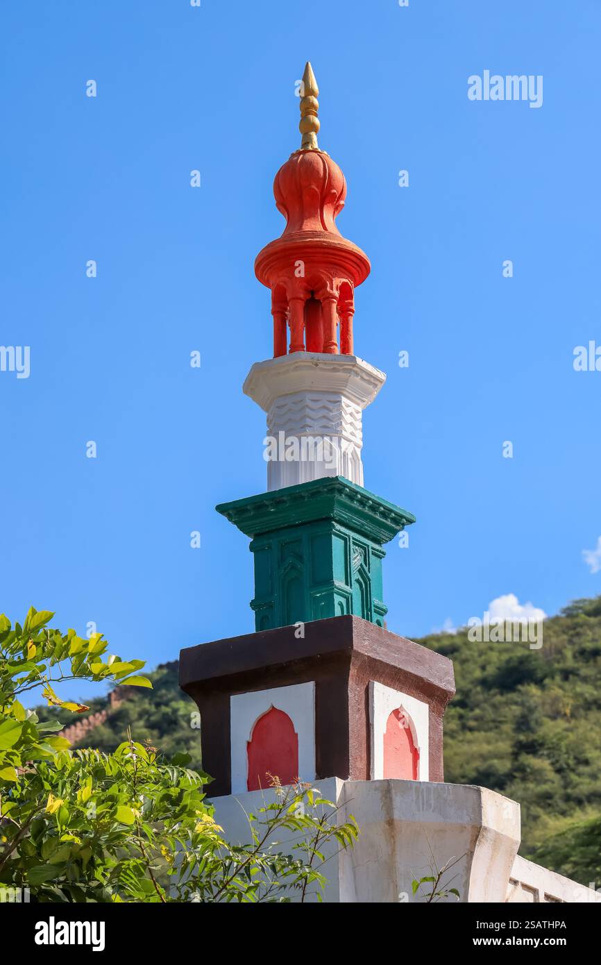 Tall Minar of Mosque in Bundi district, Rajasthan, India. The Minar is ...