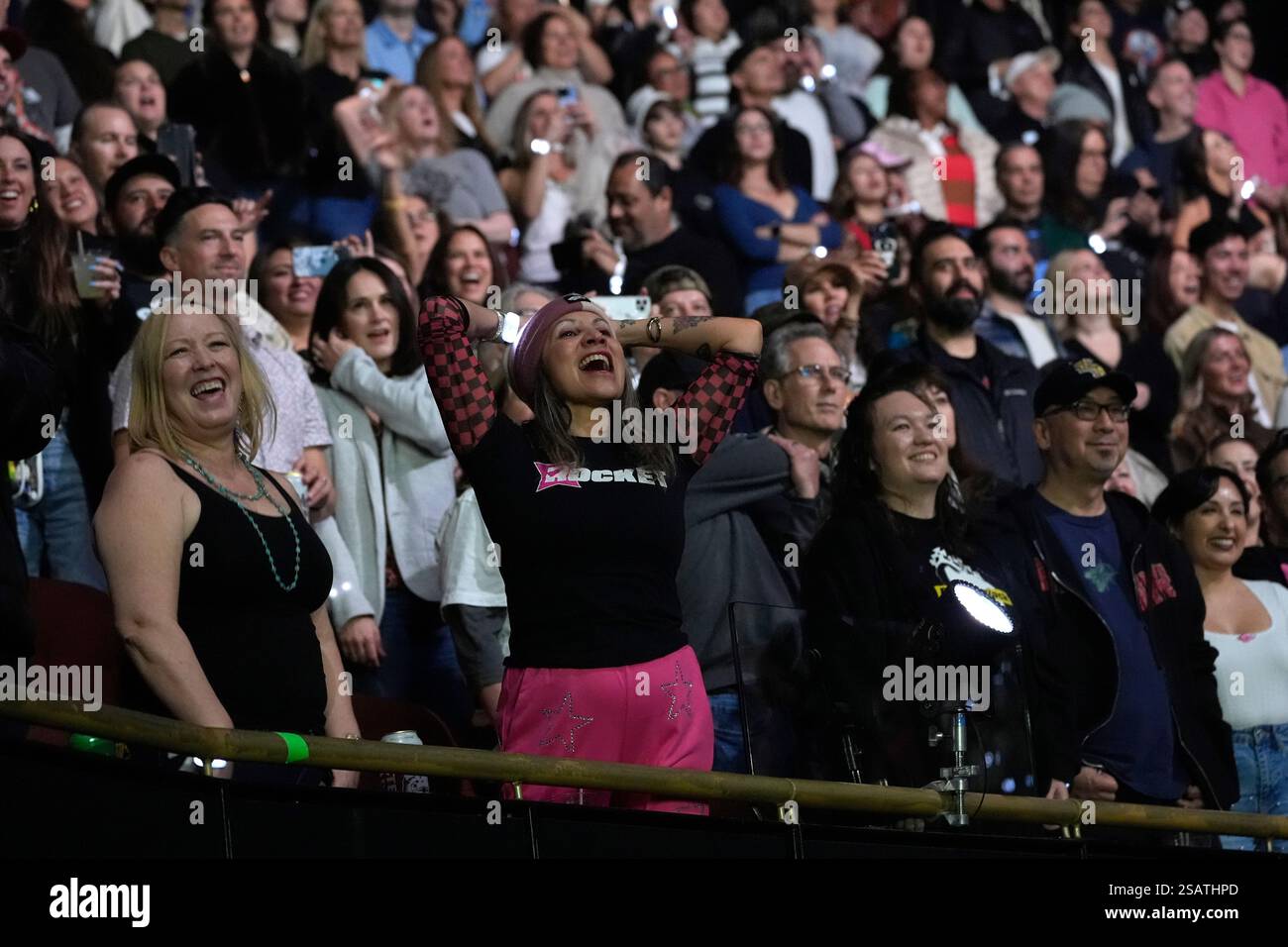 Audience members watch No Doubt perfom during the FireAid benefit concert on Thursday, Jan. 30 ...