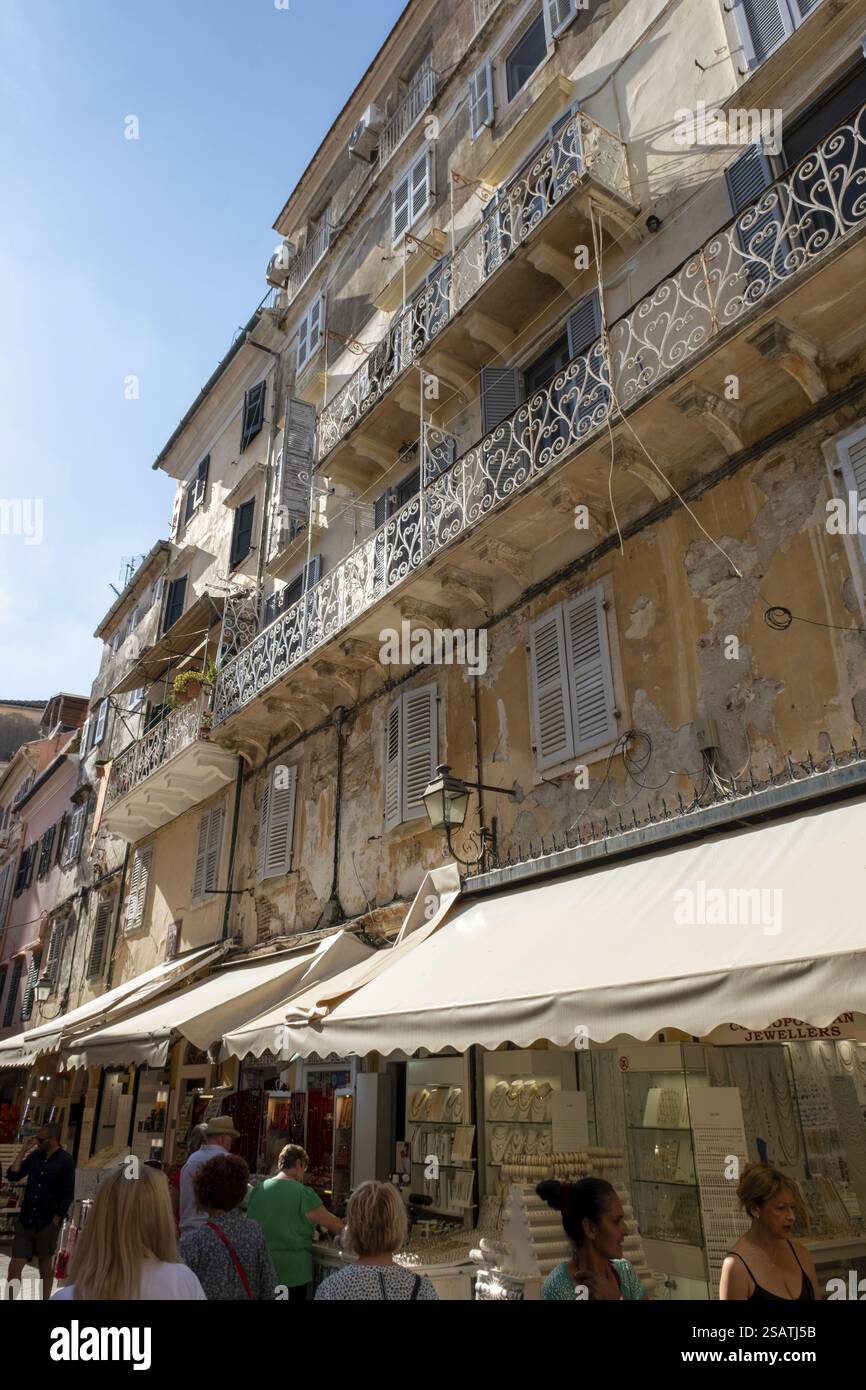 Corfu Town on the Greek island of Corfu in the Ionian Sea, known for ...
