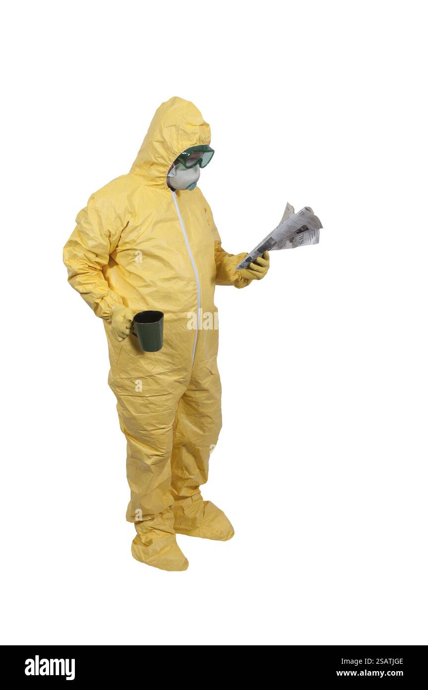 Man wearing a hazmat suit in the face of infectious disease Stock Photo ...