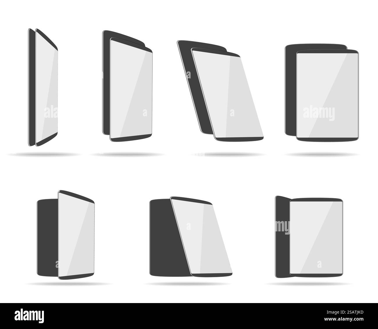 flat tablets different angles vector illustration. flat tablets ...