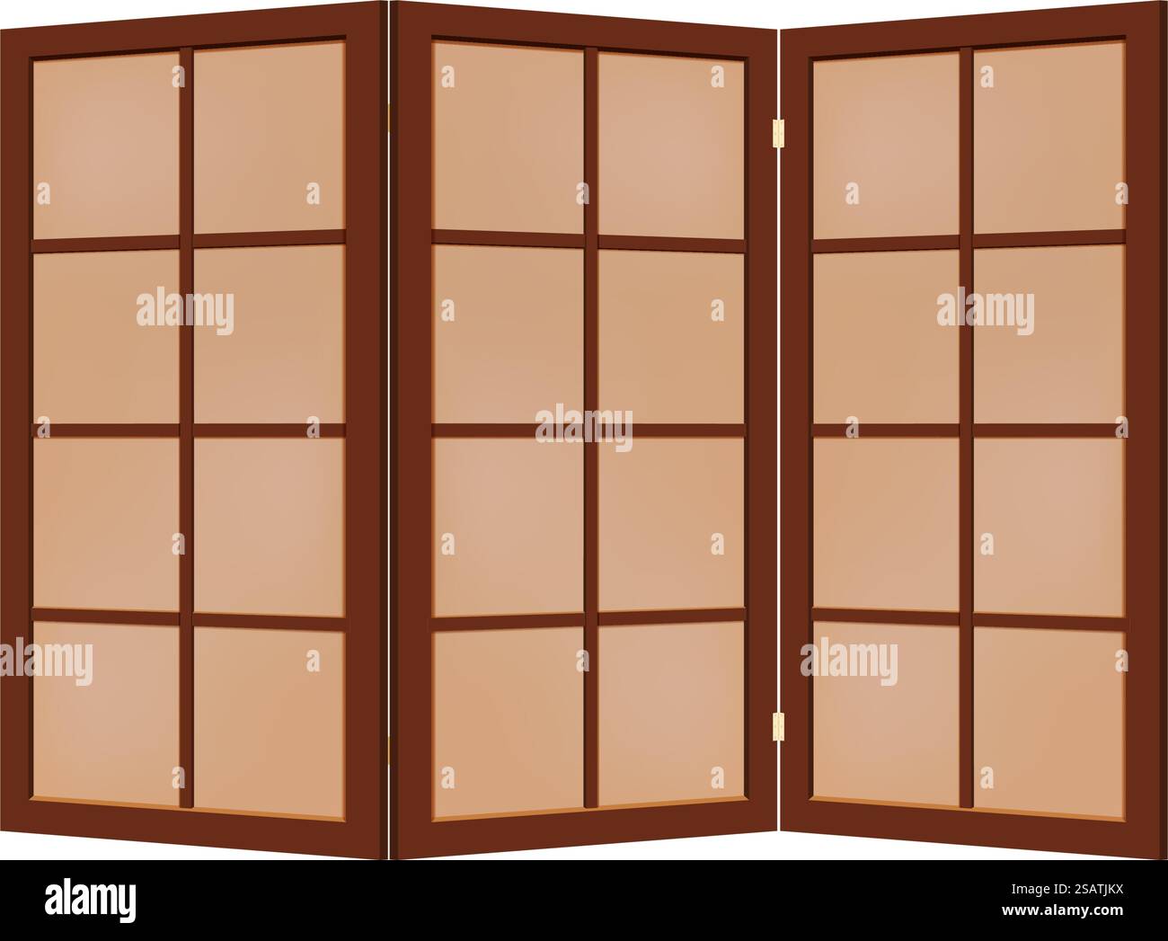 Brown folding screen with wooden frame and paper walls to use in ...
