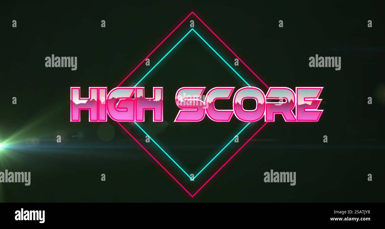 Image of high score text over black background Stock Photo - Alamy