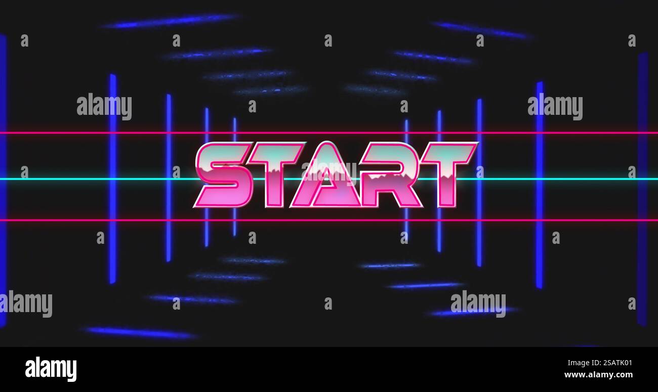 Image of start text over blue shapes Stock Photo - Alamy