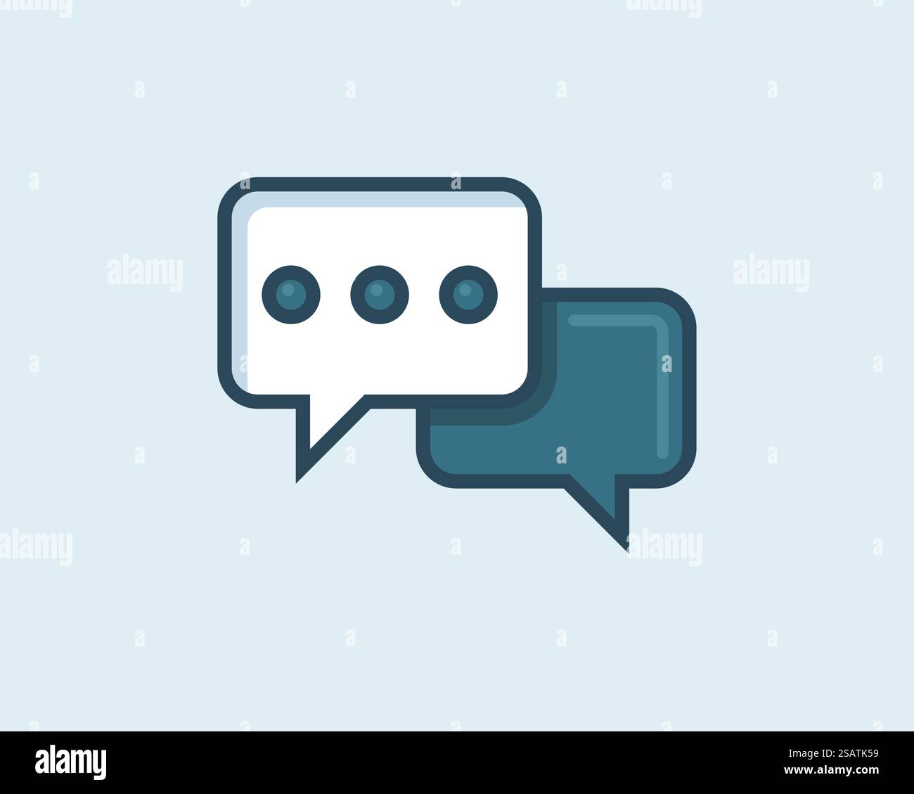 Chat icon full color line design. Two talk bubbles vector symbol Stock ...