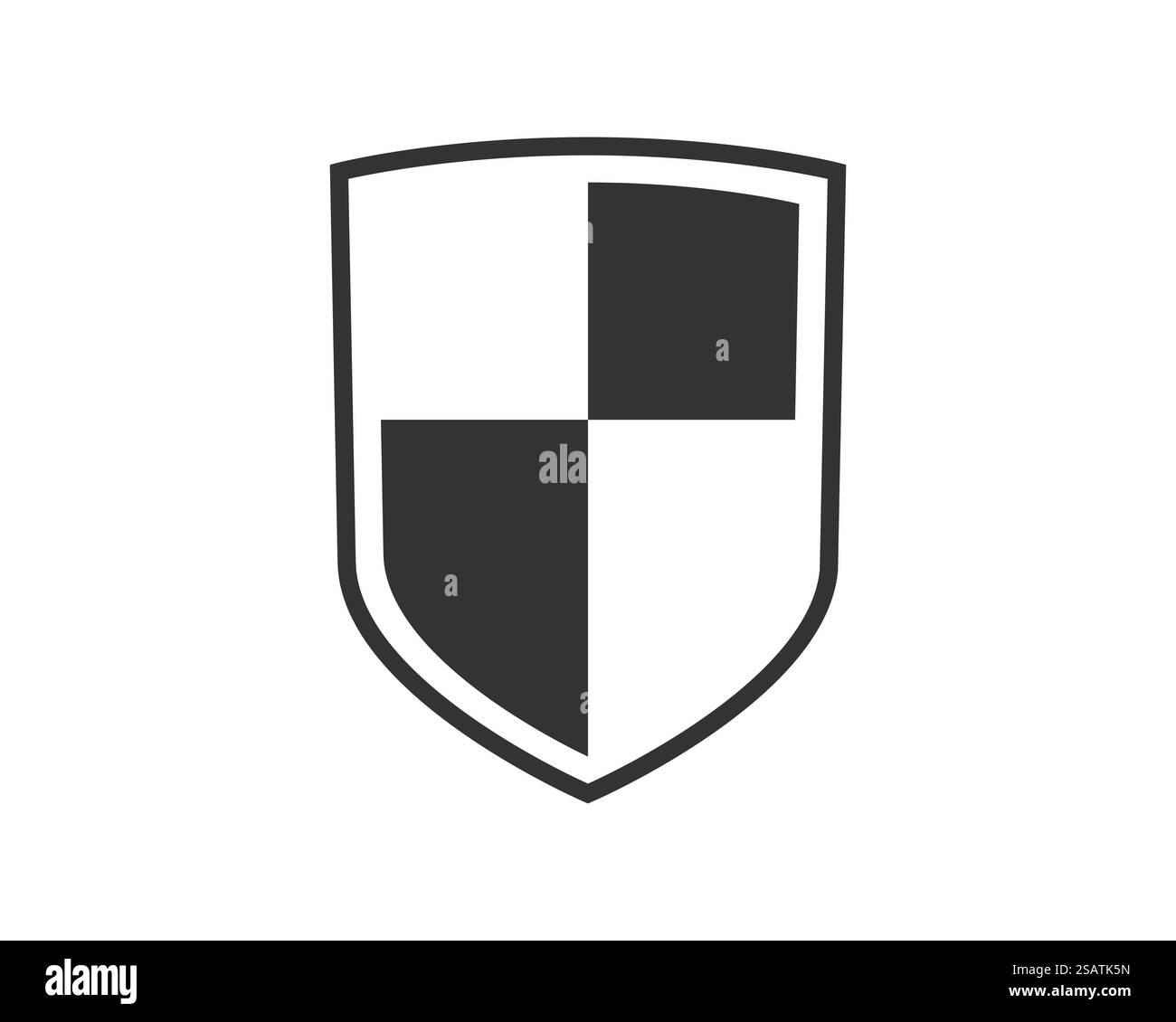 Shield black and white logo. Guarantee, insignia and guard symbol ...