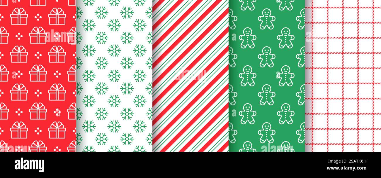 Christmas backgrounds. Seamless pattern. Set packing paper. Collection ...