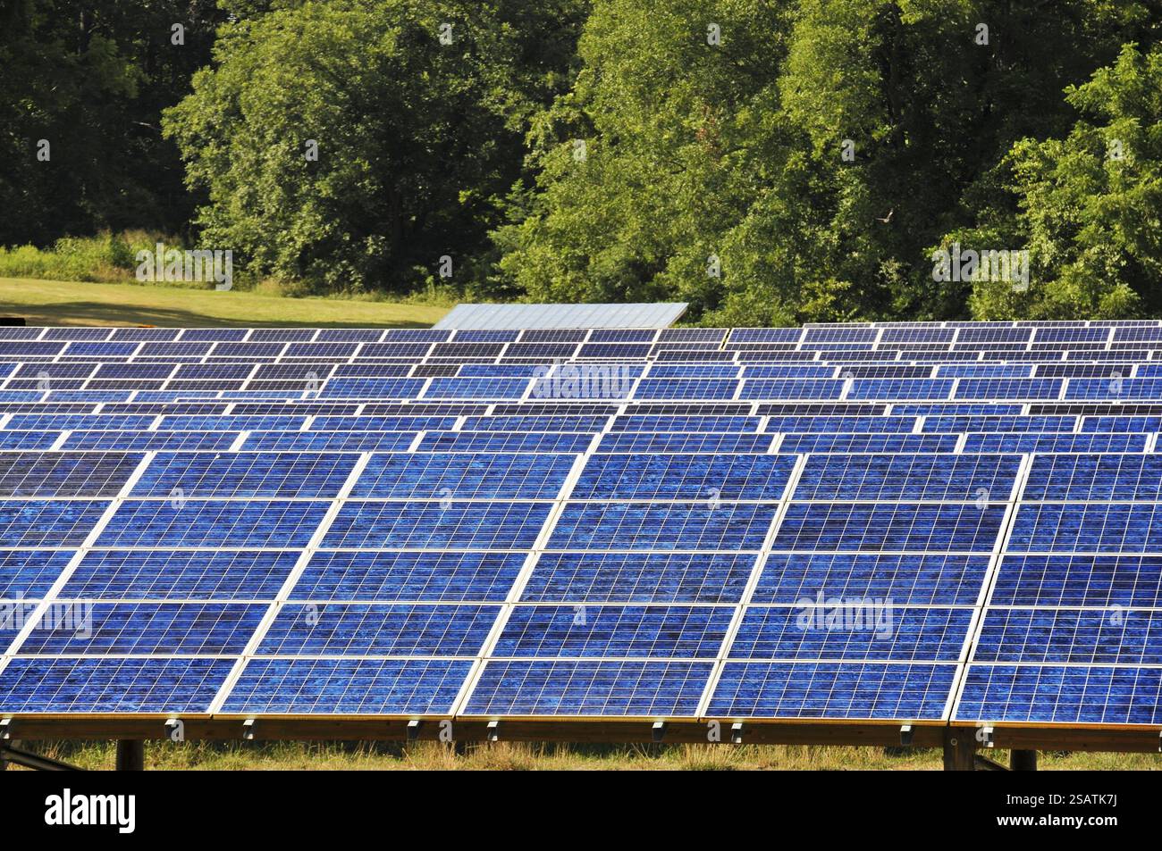 A series of solar panels used to covert sunlight into electricity Stock ...