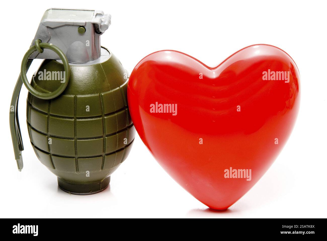 The concept of cardiovascular disease with a heart and grenade Stock ...