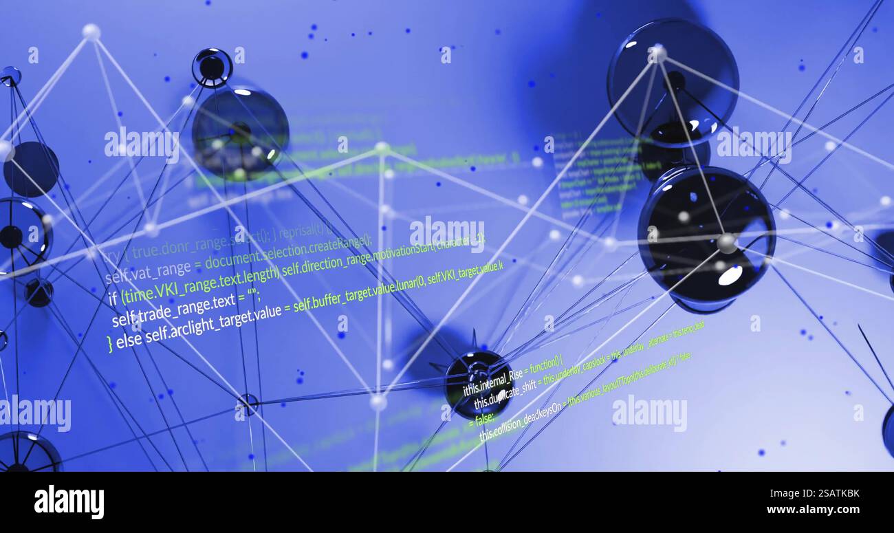 Image of network of connections and digital data processing Stock Photo ...