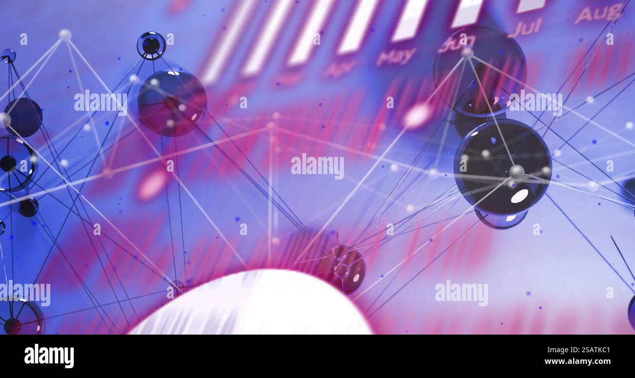 Image of network of connections and digital data processing Stock Photo ...