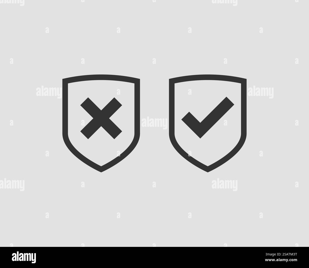 Shield icon vector with mark symbol. Design element Stock Vector Image & Art - Alamy