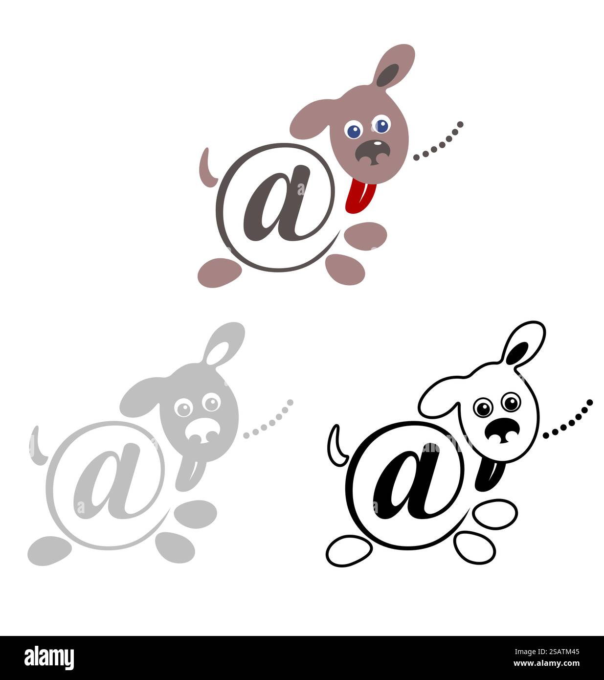 international sign email, animals dog. vector illustration ...